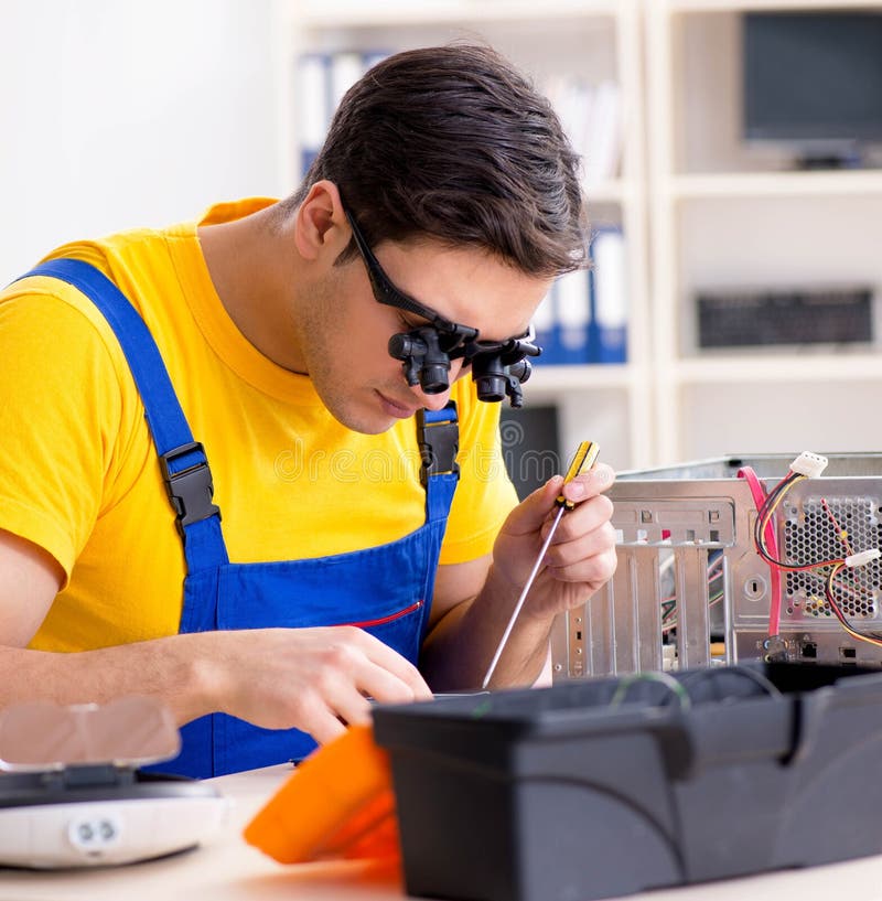 Computer Repair Technician Repairing Hardware Stock Image - Image of ...