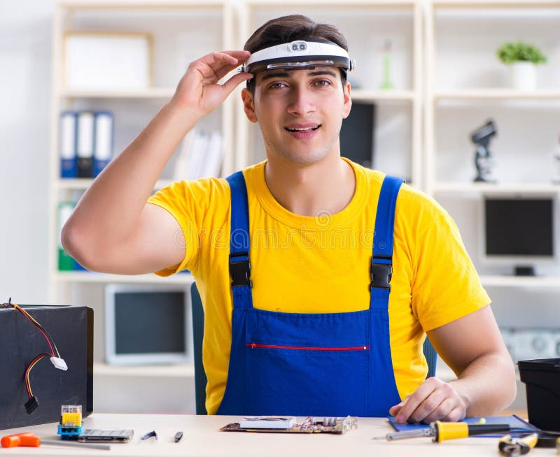 Computer Repair Technician Repairing Hardware Stock Photo - Image of ...