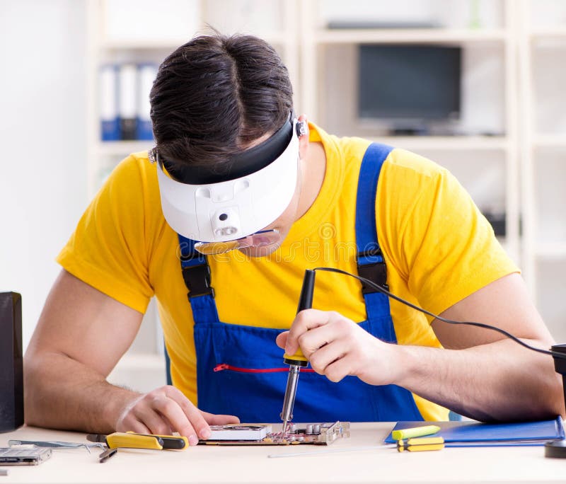 Computer Repair Technician Repairing Hardware Stock Photo - Image of ...