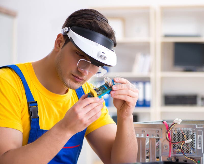 Computer Repair Technician Repairing Hardware Stock Image - Image of ...