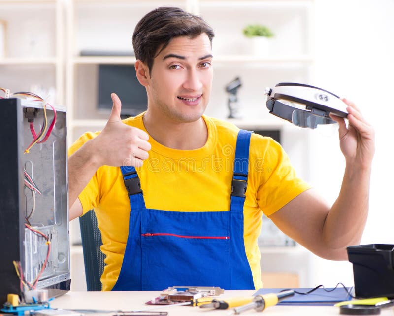 Computer Repair Technician Repairing Hardware Stock Photo - Image of ...