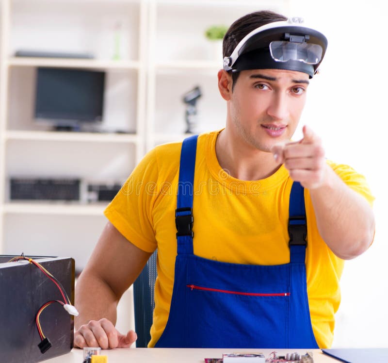 Computer Repair Technician Repairing Hardware Stock Image - Image of ...