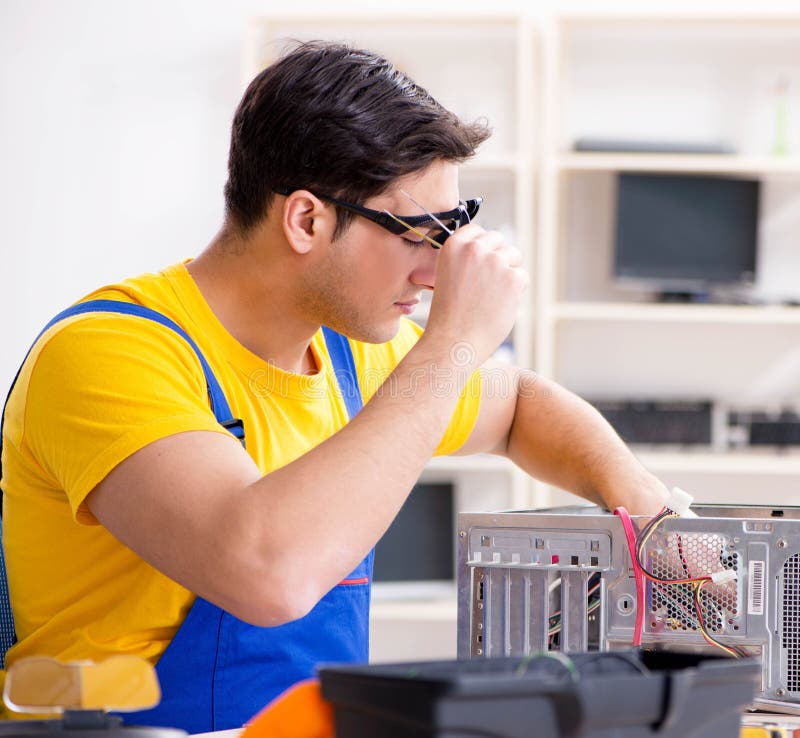 Computer Repair Technician Repairing Hardware Stock Image - Image of ...