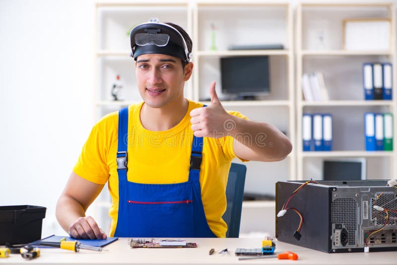 The Computer Repair Technician Repairing Hardware Stock Photo - Image ...