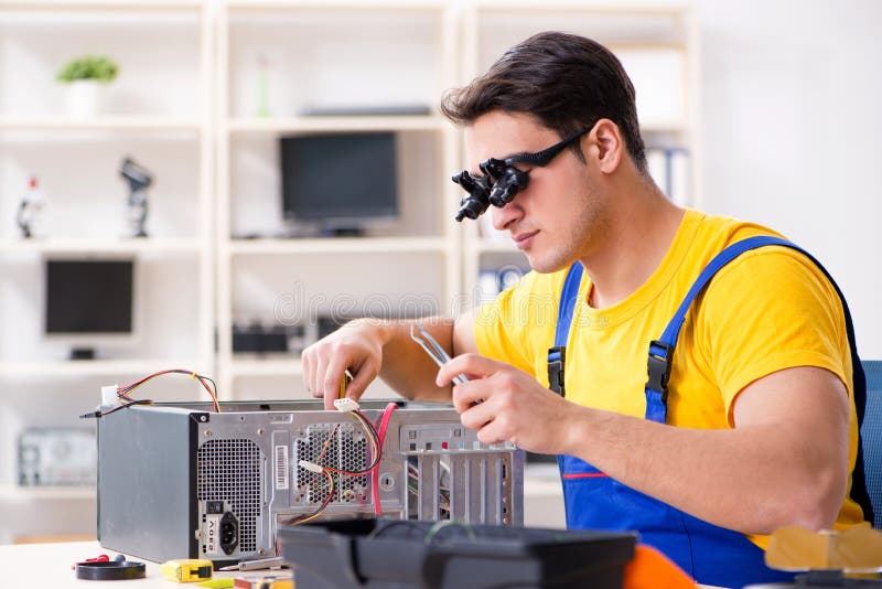 The Computer Repair Technician Repairing Hardware Stock Image - Image ...