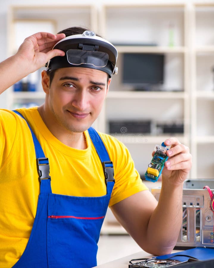 Computer Repair Technician Repairing Hardware Stock Image - Image of ...