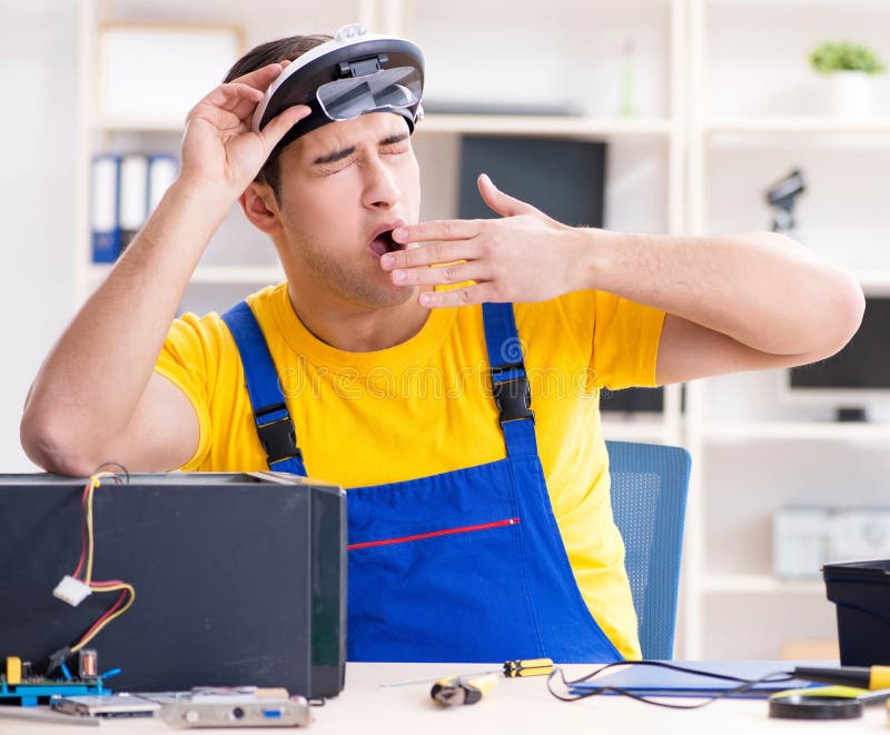 Computer Repair Technician Repairing Hardware Stock Image - Image of ...