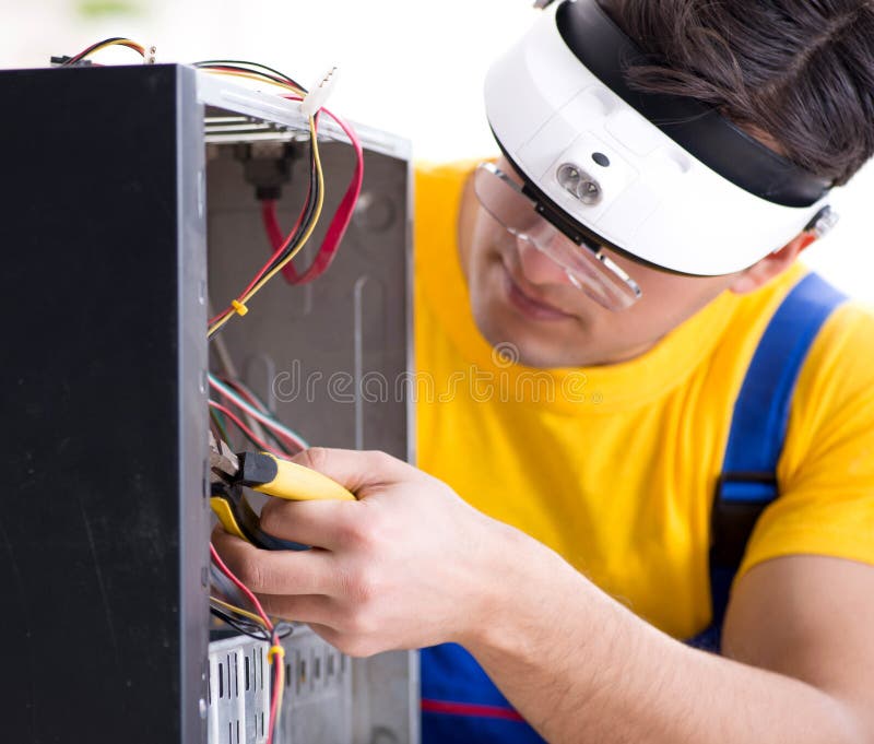 Computer Repair Technician Repairing Hardware Stock Photo - Image of ...