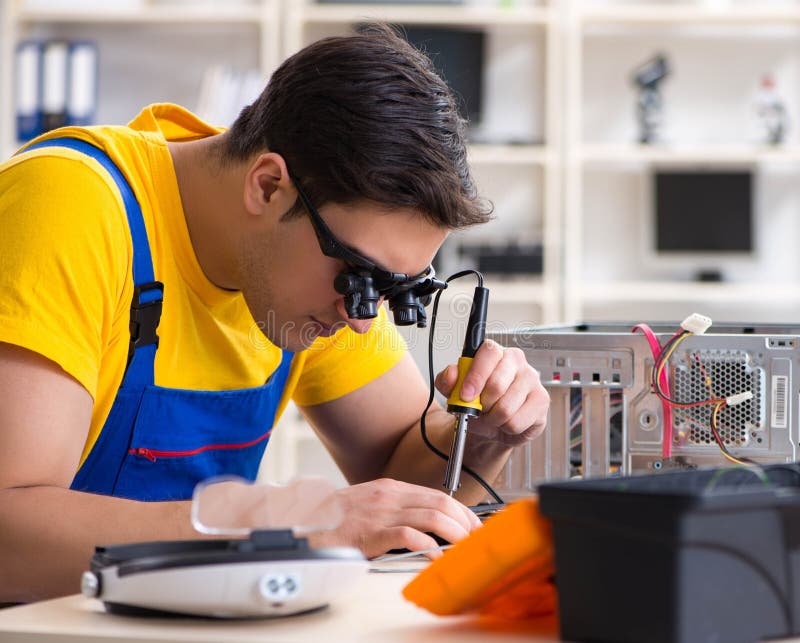Computer Repair Technician Repairing Hardware Stock Photo - Image of ...