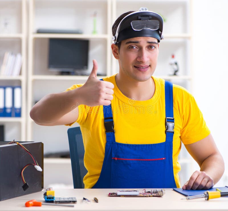 Computer Repair Technician Repairing Hardware Stock Photo - Image of ...