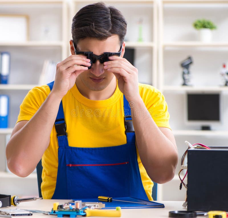 Computer Repair Technician Repairing Hardware Stock Photo - Image of ...