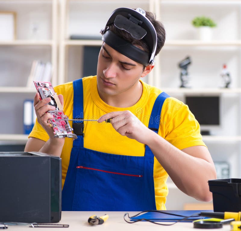Computer Repair Technician Repairing Hardware Stock Image - Image of ...