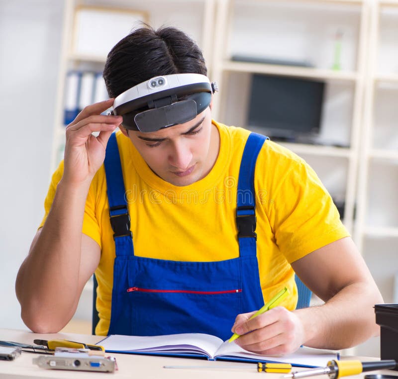 Computer Repair Technician Repairing Hardware Stock Photo - Image of ...