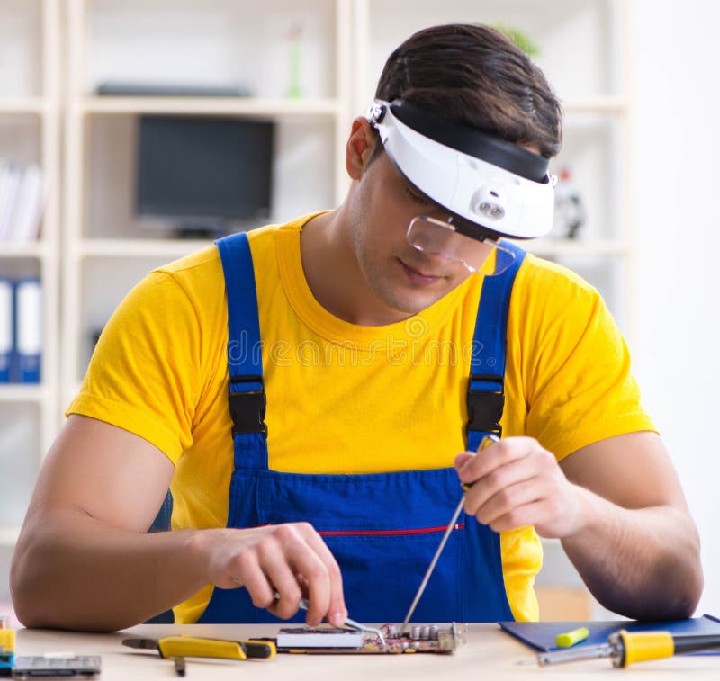 Computer Repair Technician Repairing Hardware Stock Image - Image of ...