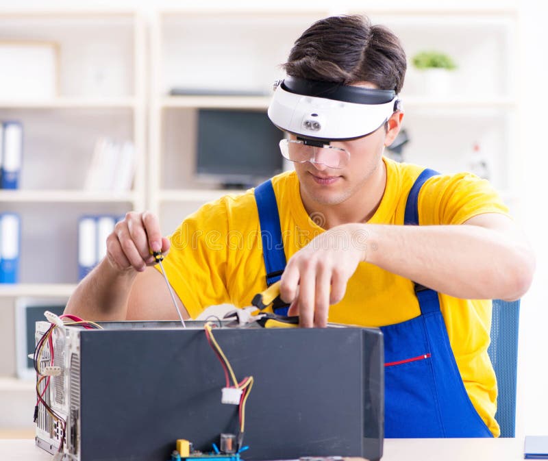 Computer Repair Technician Repairing Hardware Stock Image - Image of ...