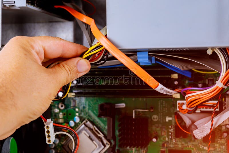 Computer Repairing Computer Hardware in Service Center Stock Image ...