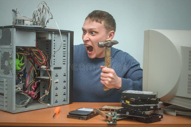 Computer Mad Technician Stock Photos - Free & Royalty-Free Stock Photos ...
