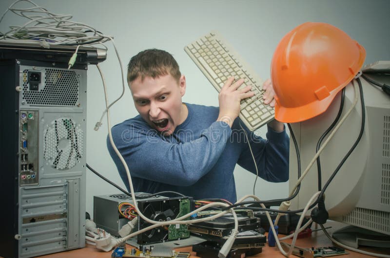 Computer Repairman. Computer Technician Engineer. Support Service ...