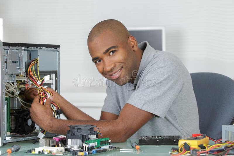 Computer Repairman. Computer Technician Engineer. Support Service ...