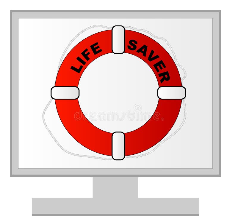 Laptop rescue stock illustration. Illustration of perspective - 9465887