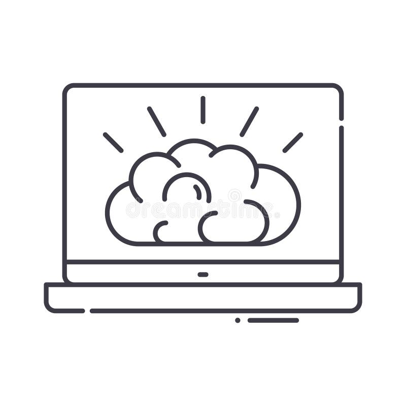 Computer Research Icon, Linear Isolated Illustration, Thin Line Vector ...