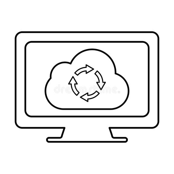 Computer Restore Icon in Outline Style Stock Vector - Illustration of ...