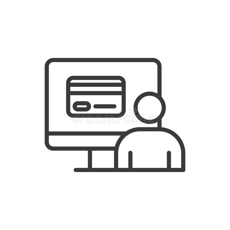 Computer Retailing, Icon in Line Design. Computer, Retailing ...