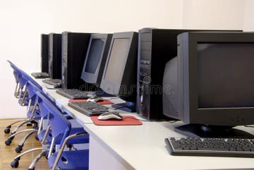Computer room stock photo. Image of monitors, school, class - 1377016