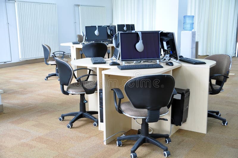 Computer room stock image. Image of furniture, office - 17587761