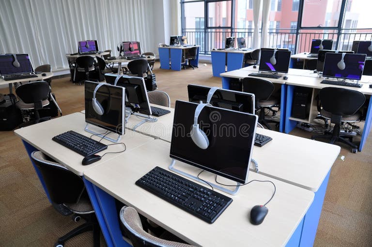 Computer room stock image. Image of furniture, office - 17587761