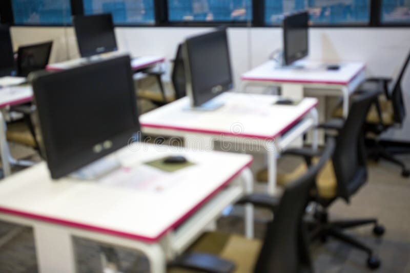 Computer Room in a Computer Lab. Stock Photo - Image of background ...