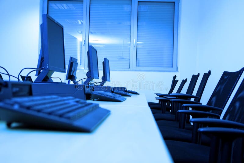 Row of computers stock image. Image of focus, studying - 5450853