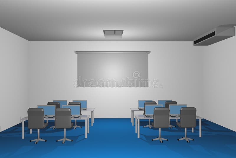 Computer room stock illustration. Illustration of seminar - 56662850