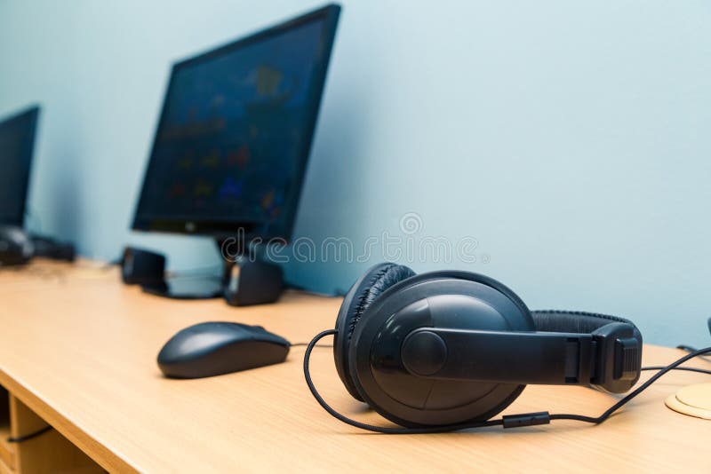 Computer Room for Small Children in Kindergarten Stock Photo - Image of ...