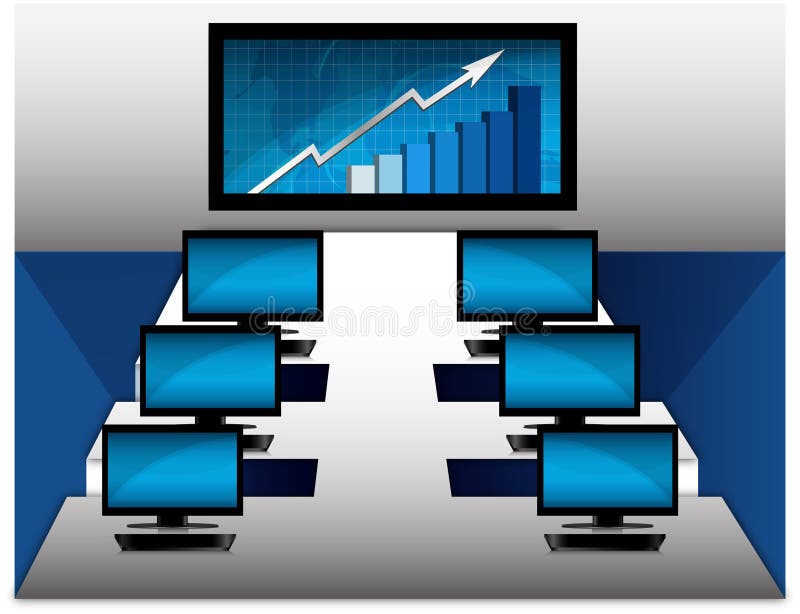 Computer room / vector stock vector. Illustration of computers - 14741489