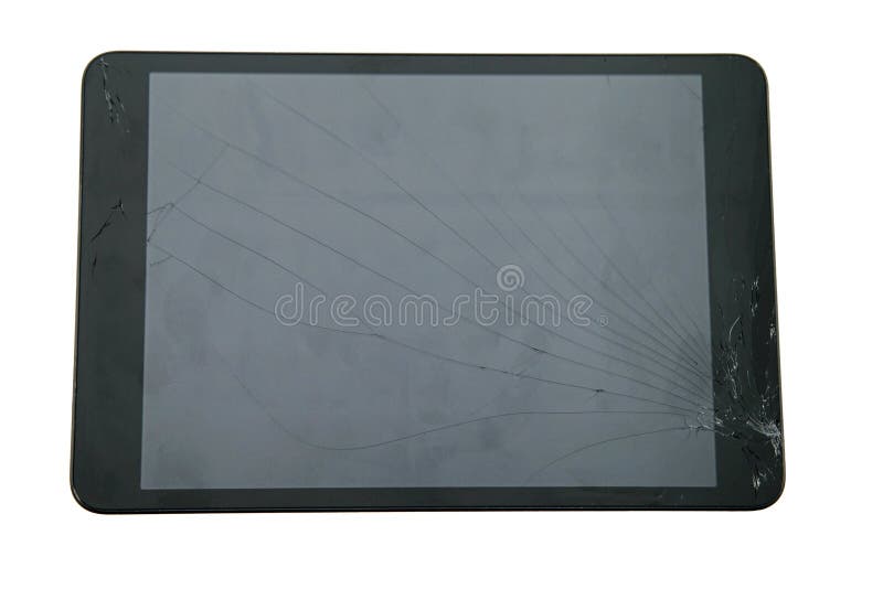 Tablet Con Schermo in Vetro Rotto Fotografia Stock - Immagine di freno ...