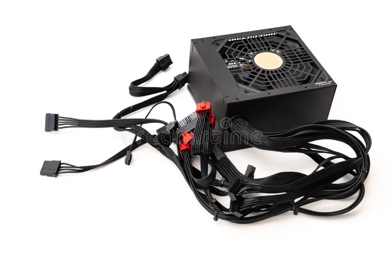 PSU. the Computer S Power Supply is on a White Background. Stock Photo ...