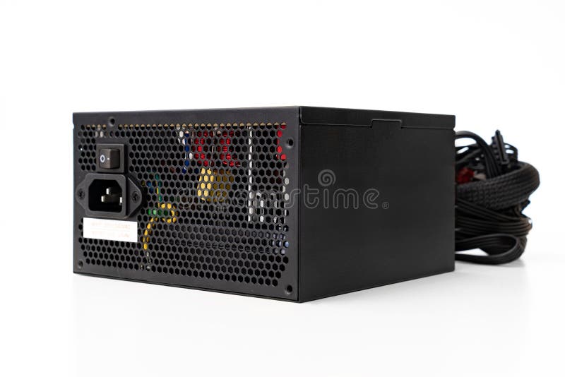 PSU. the Computer S Power Supply is on a White Background. Stock Image ...