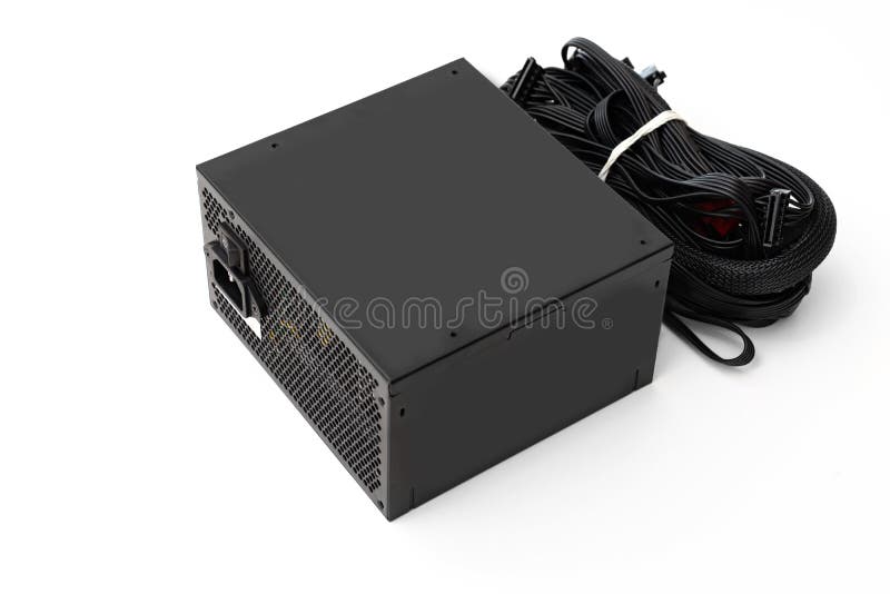 PSU. the Computer S Power Supply is on a White Background. Stock Image ...