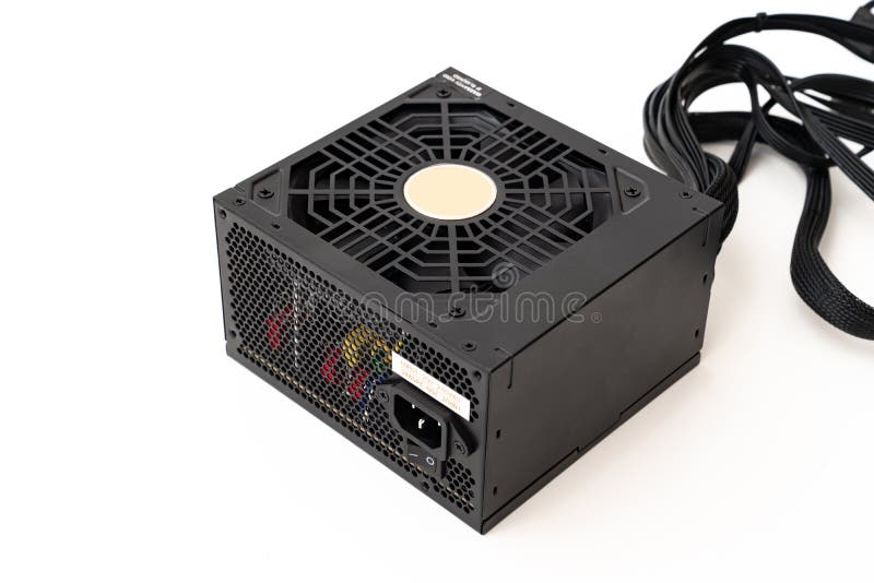 PSU. the Computer S Power Supply is on a White Background. Stock Image ...