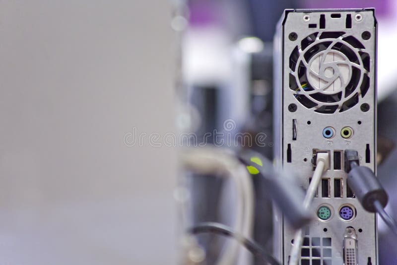 Computer`s Tower Connections Stock Image - Image of back, studio: 165682709