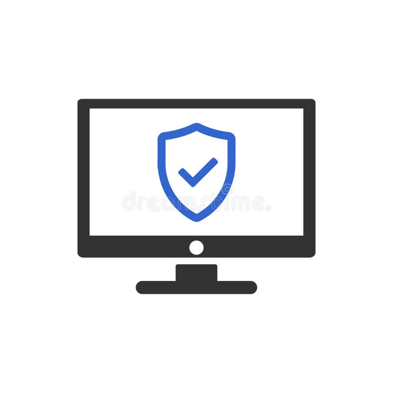 Computer Safety Icon Design Stock Vector - Illustration of check ...