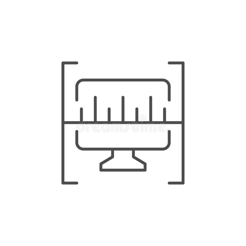 Computer Scanning Line Outline Icon Stock Vector - Illustration of ...