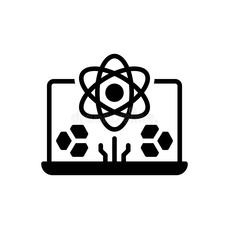 Black Solid Icon for Computer Science, Computer and Education Stock ...