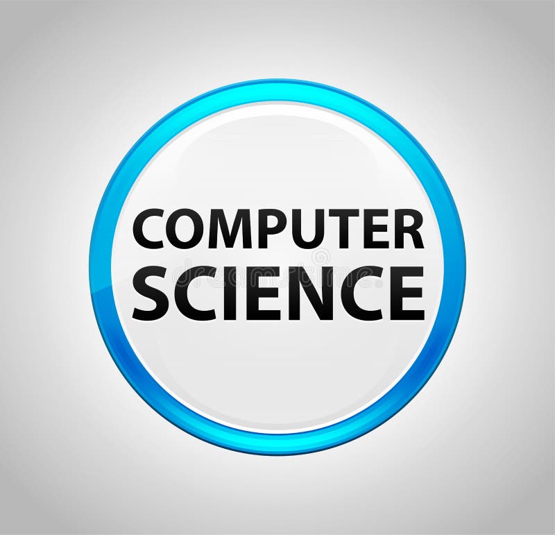 Computer Science Round Blue Push Button Stock Illustration ...