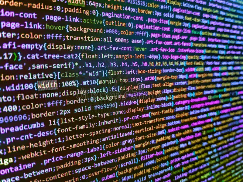 Computer Science Lesson. Developer Working on Websites Codes in Office ...