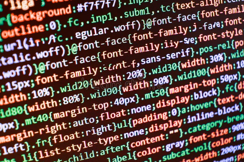 Website HTML Code on the Laptop Display Stock Photo - Image of digital ...