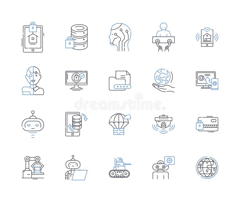 Computer Science Line Icons Collection Algorithm Binary Compiler Cpu Debugging Encryption