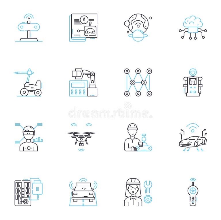 Computer Science Linear Icons Set. Algorithm, Binary, Compiler ...