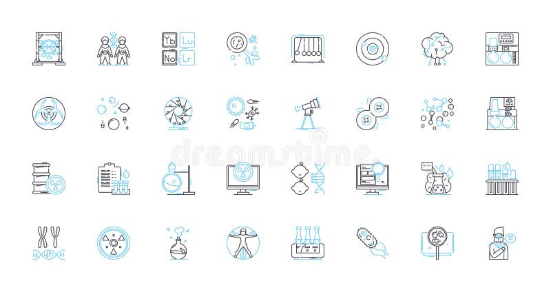 Computer Science Linear Icons Set Algorithm Binary Compiler Cybersecurity Database